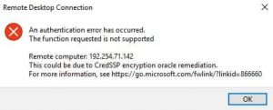 Solve CredSSP Encryption Oracle Remediation RDP Error