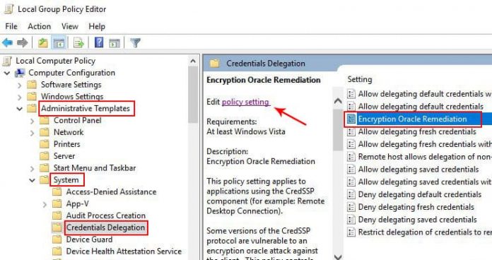 Solve CredSSP Encryption Oracle Remediation RDP Error